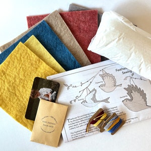 DIY Feathered Friends Sewing Kit: Craft Set Makes 3 Wool Felt Bird ...