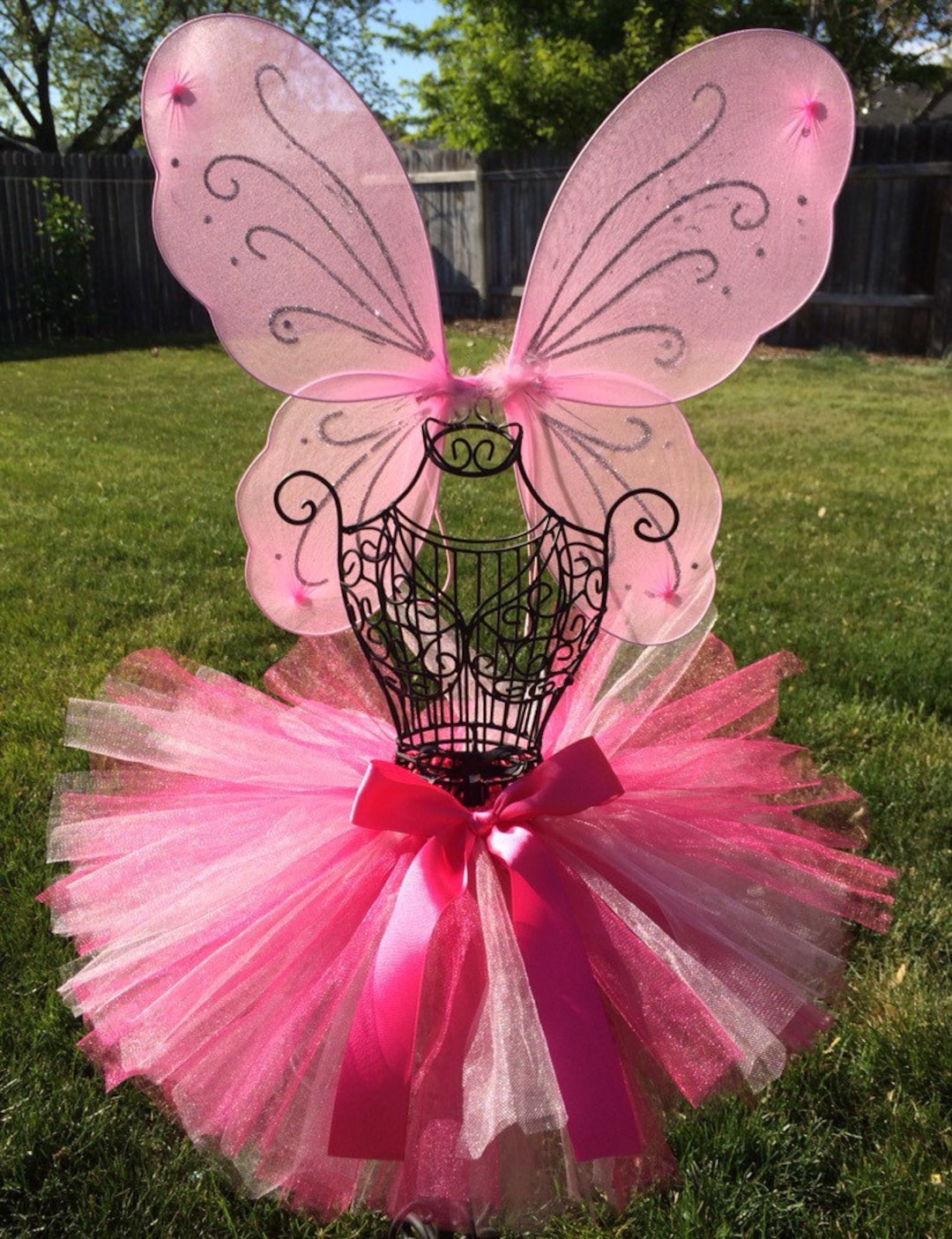 Pink Tutu With Pink Butterfly Wings Fairy Outfit Fairy Tutu Fairy Wings ...