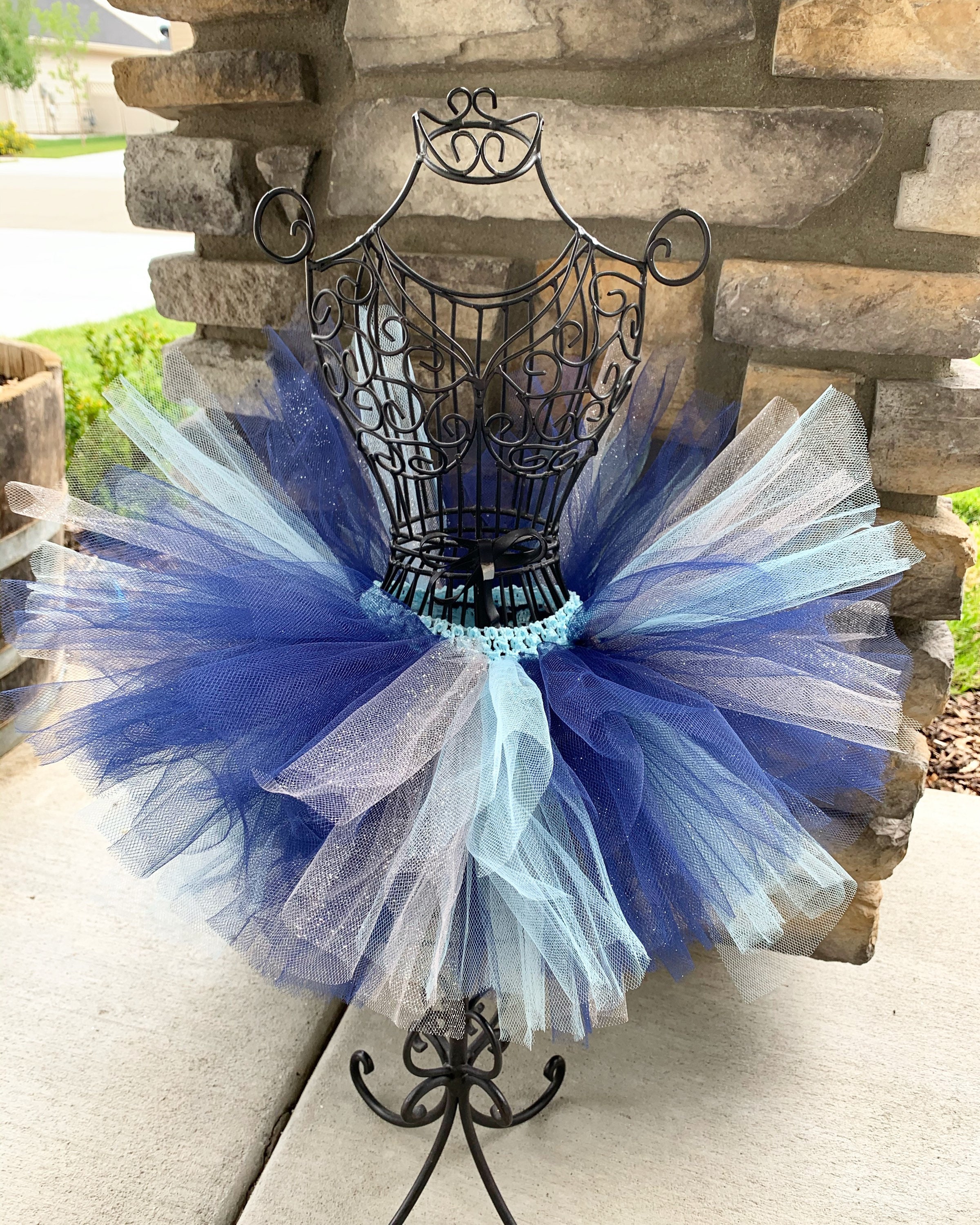 Navy Blue and Silver Glitter Tutu, Bluey Tutu, Baby Tutu, Toddler Tutu ...