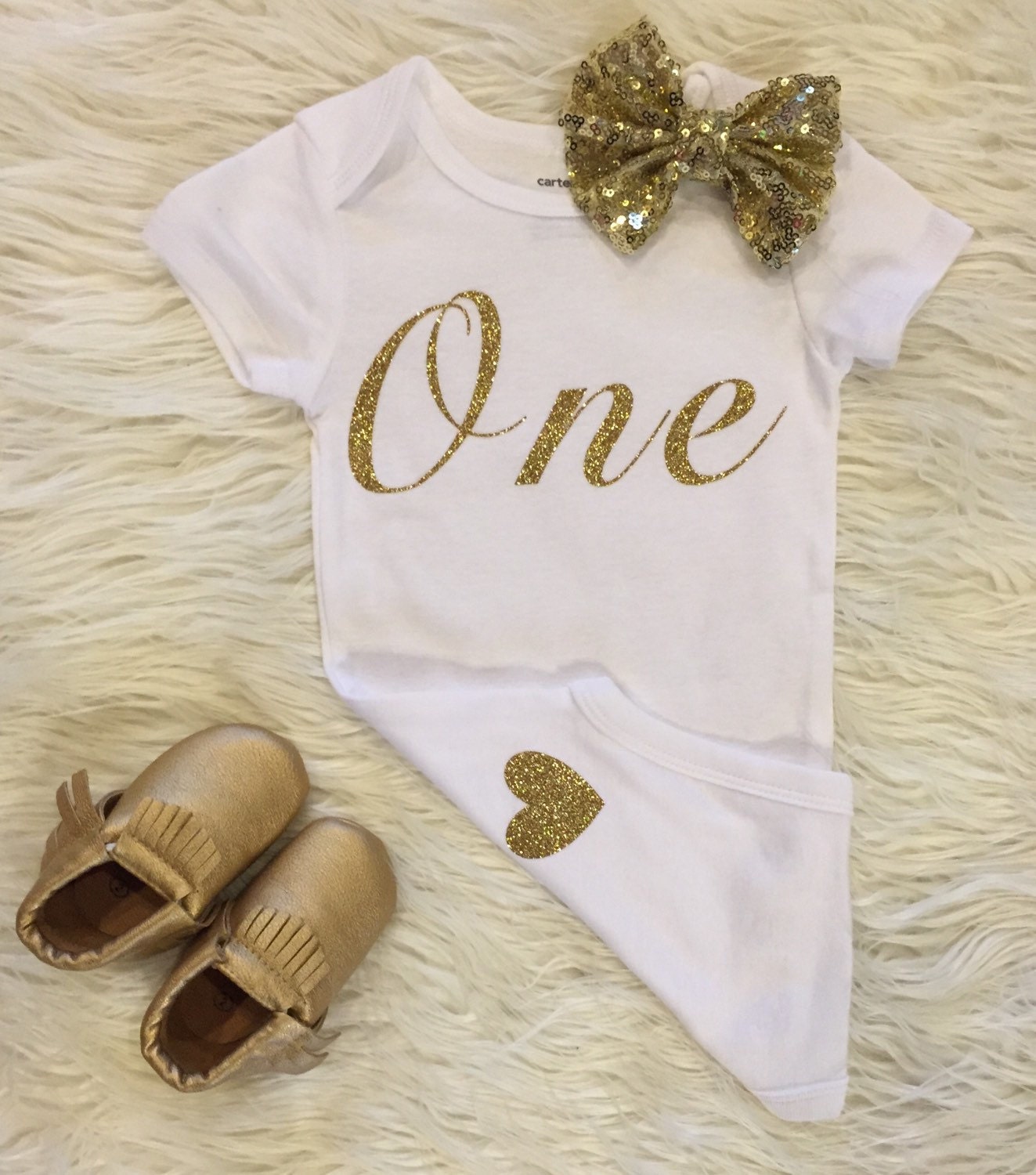 Gold Glitter One Bodysuit Gold Glitter 1st Birthday Bodysuit | Etsy