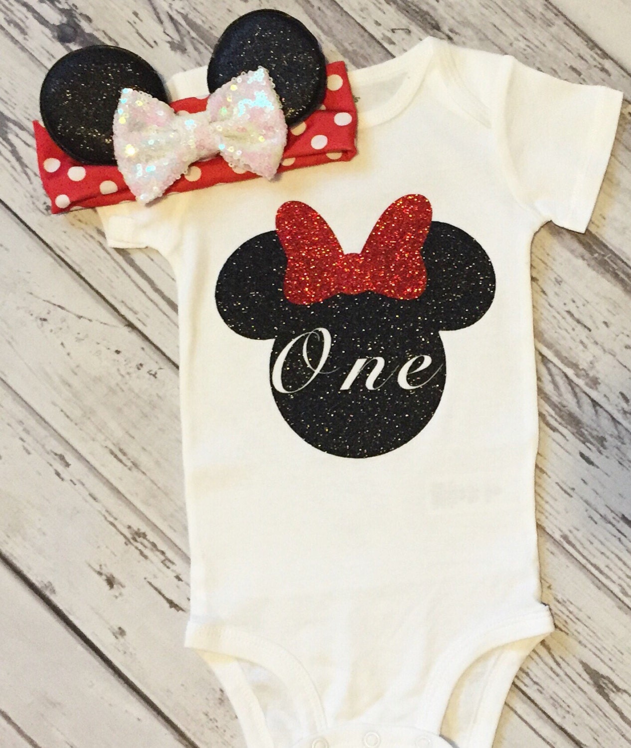 Minnie Mouse 1st Birthday Bodysuit, Minnie Mouse Bodysuit, Minnie ...