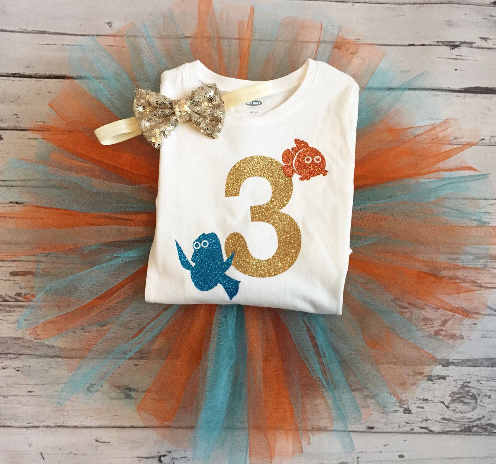3rd Birthday Finding Nemo Tutu Set, 3rd Birthday Outfit, Finding Nemo ...