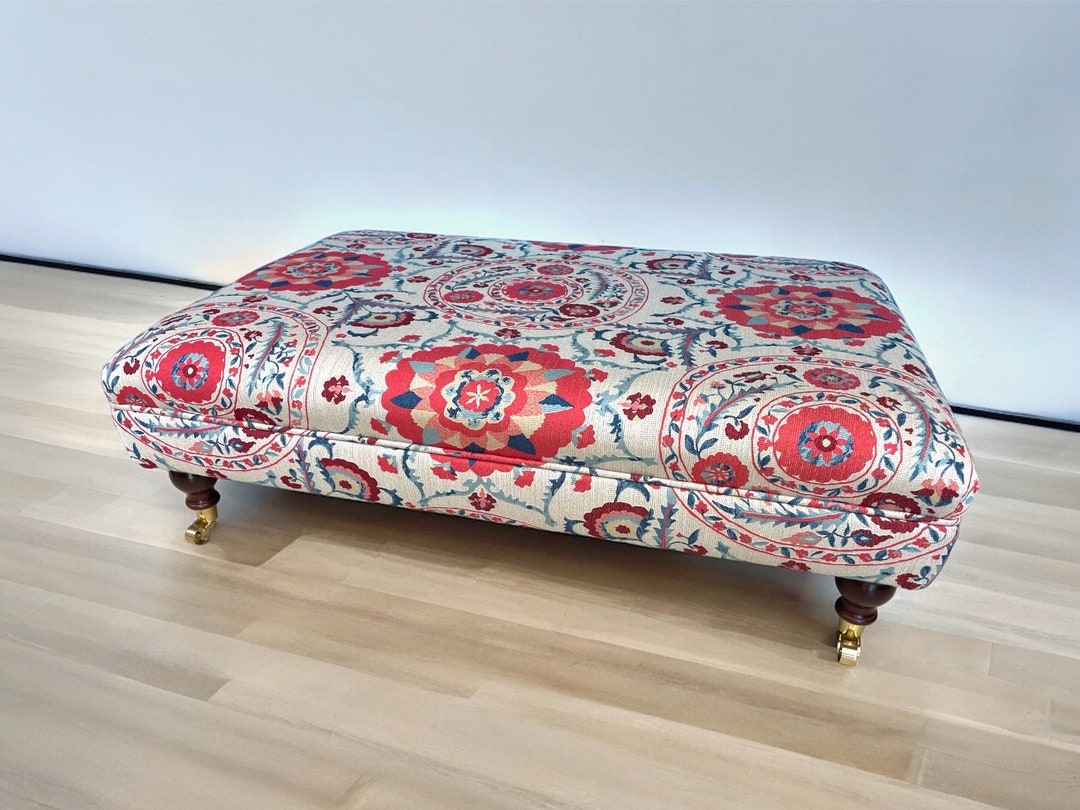 Luxury Handmade Upholstered Footstool/coffee Table in Your Own Fabric ...