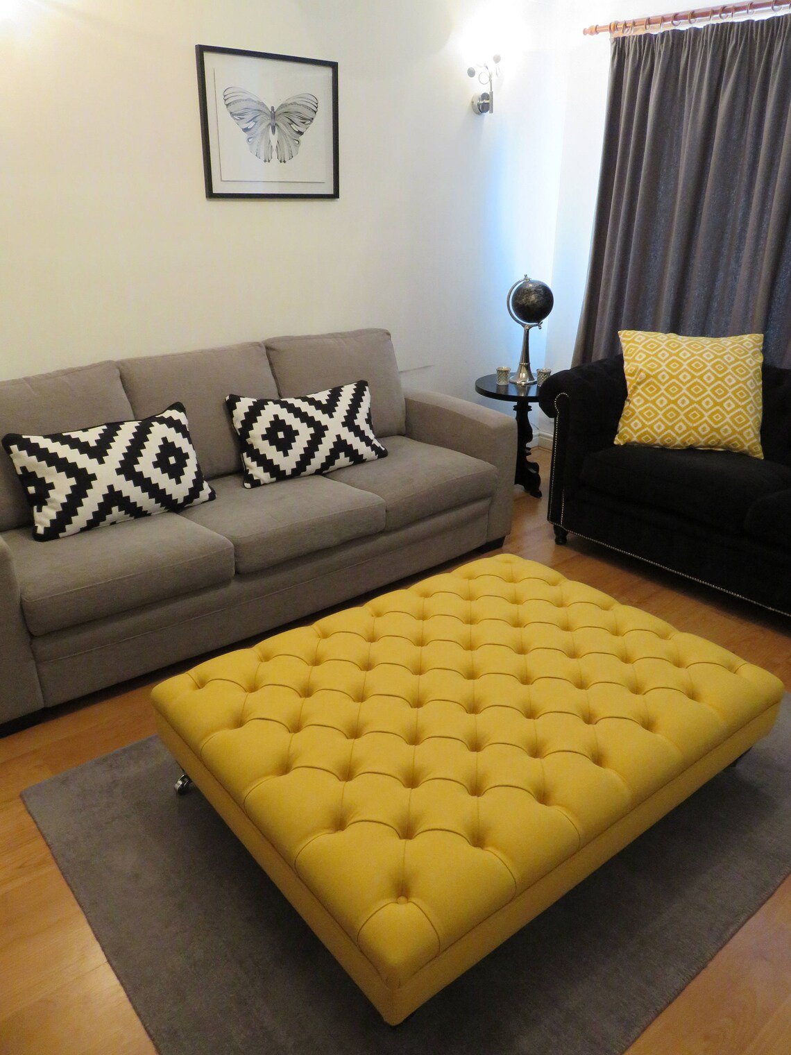 Handmade Upholstered Deep Buttoned Footstool in Warwick - Etsy UK