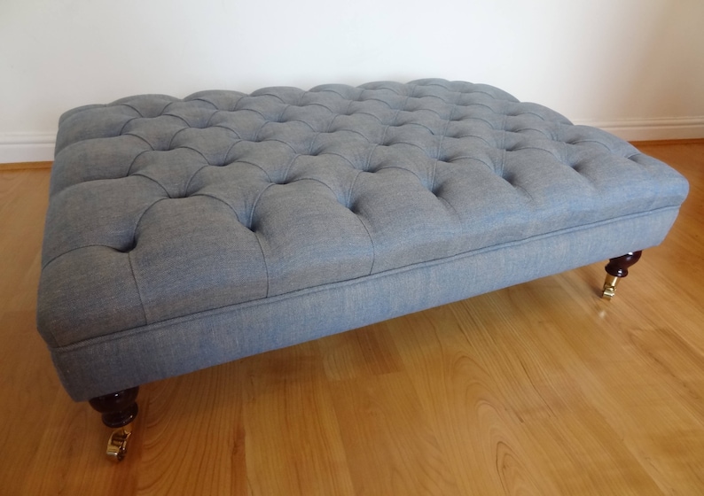 Luxurious Handmade Deep Buttoned Footstool / Coffee Table in Your Own ...