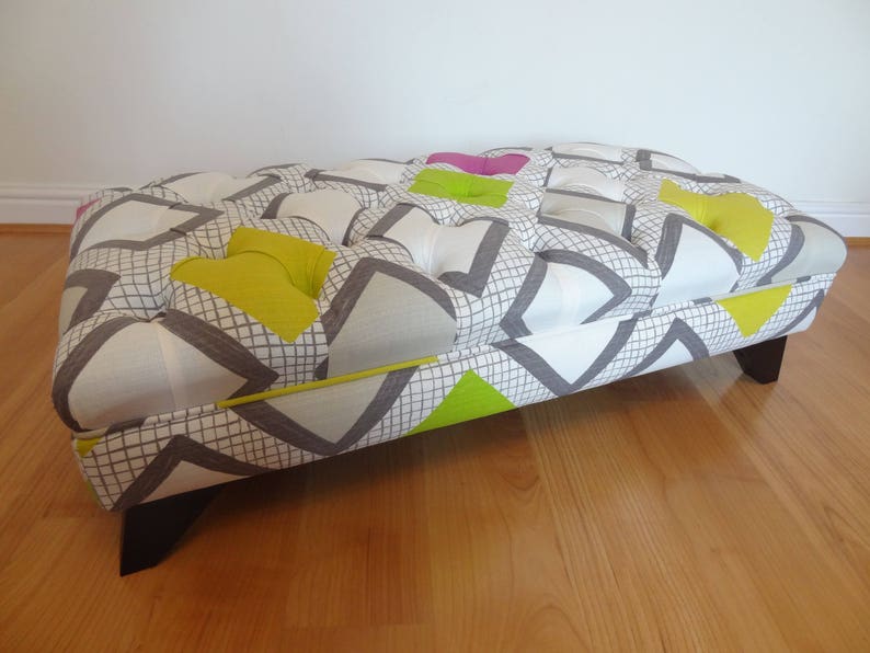 Luxurious Handmade Deep Buttoned Footstool / Coffee Table in Your Own ...