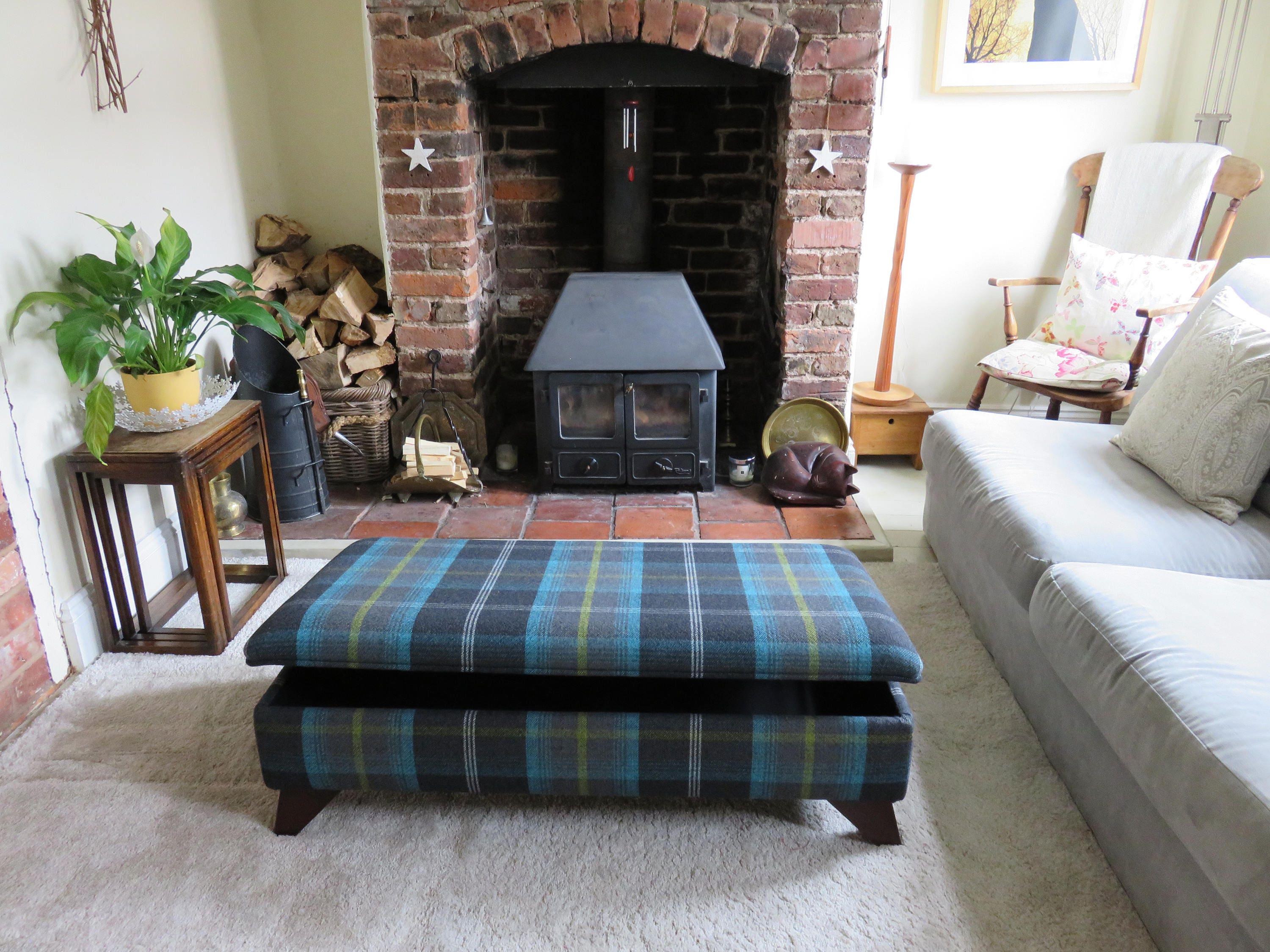 Luxury Handmade Upholstered Storage Footstool/ottoman/coffee - Etsy UK