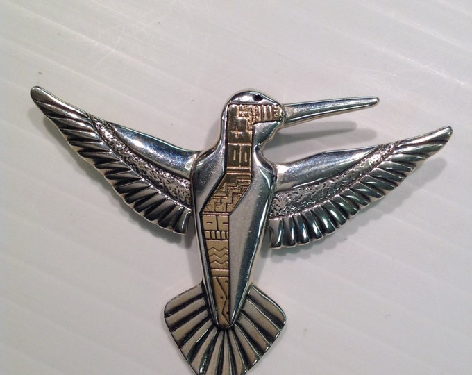 RMT Roderick Tenorio 14k GOLD Sterling Hummingbird Carolyn Pollack Pin ...