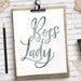 Boss Lady Printable Gift for Female Boss Blue Boss Lady Print Floral ...