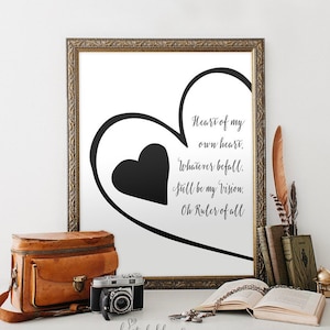 Hymn Printable Spiritual Wall Art Heart of My Own Heart Whatever Befall ...