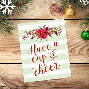 Christmas Printable Christmas Wall Art Christmas Home Decor Have a Cup ...