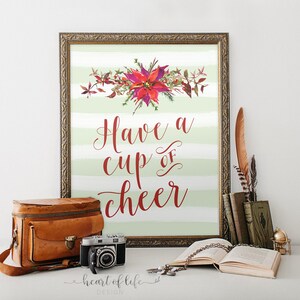 Christmas Printable Christmas Wall Art Christmas Home Decor Have a Cup ...