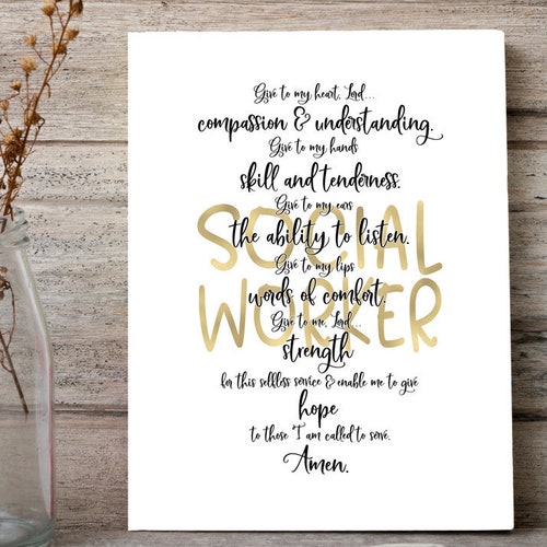 Printable Social Worker Prayer Social Worker Quote - Etsy