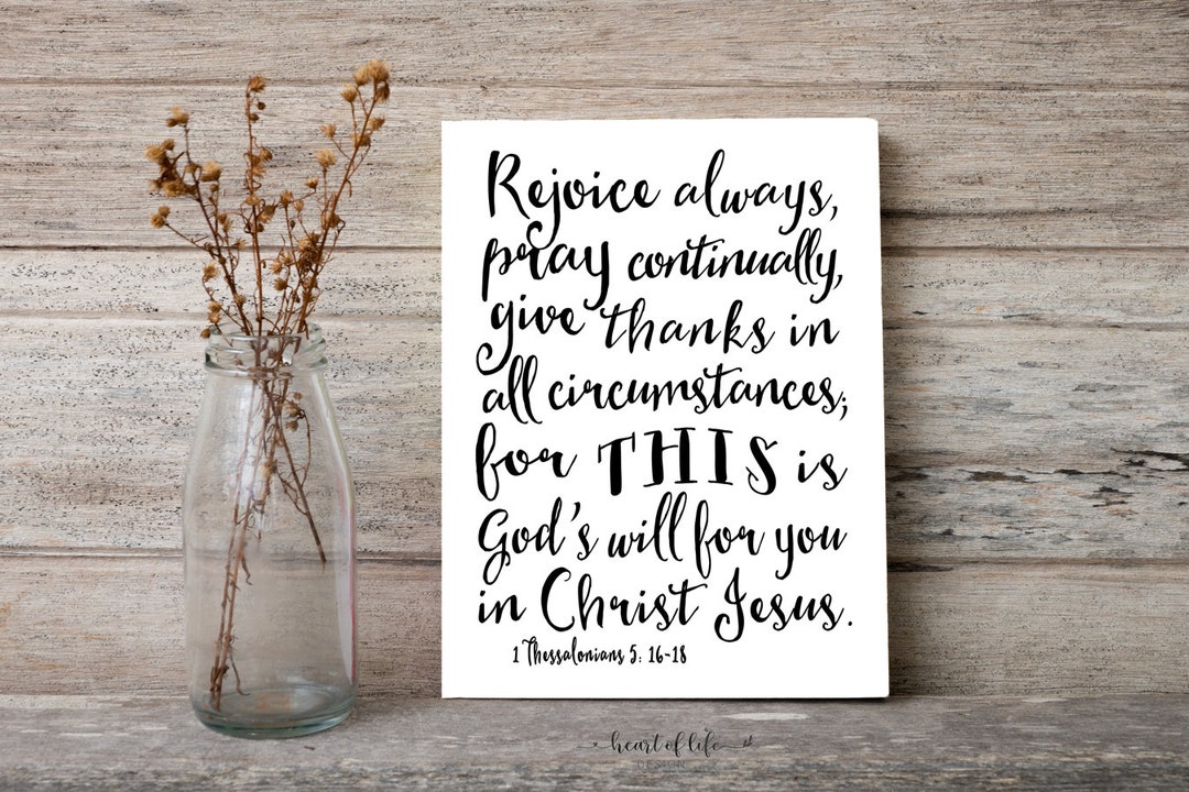 Printable Art Scripture Art Print Rejoice Always Pray Continually Give ...