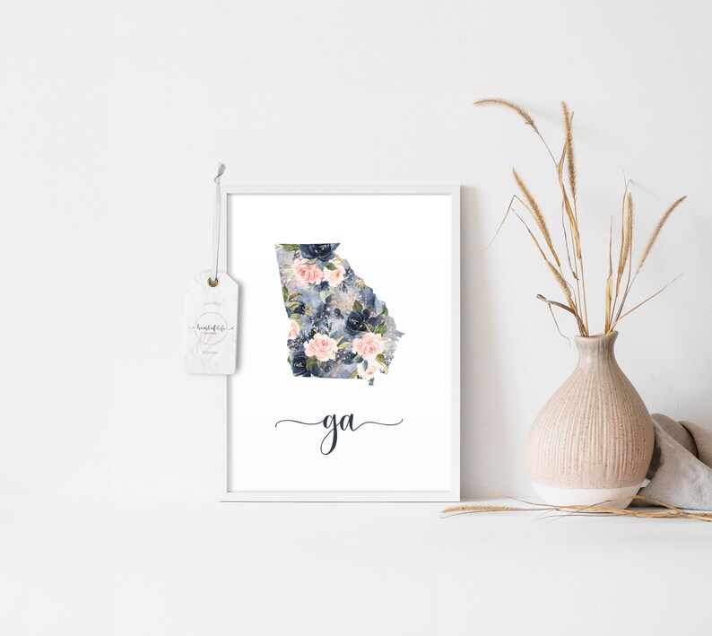 Georgia Printable Digital Download Wall Art State Print | Etsy
