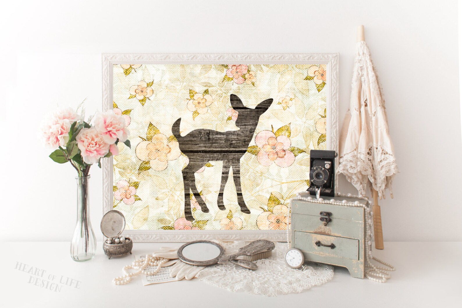 Printable art Deer print printable Fawn print Deer nursery | Etsy