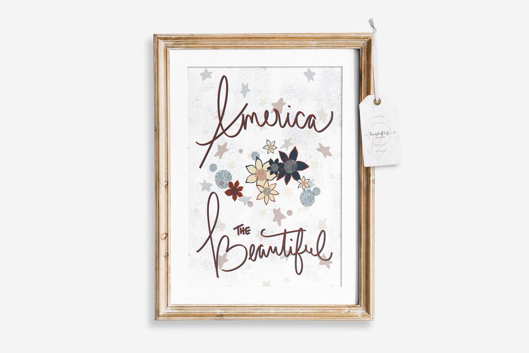 Patriotic Art Print Digital Download America Wall Decor | America the ...