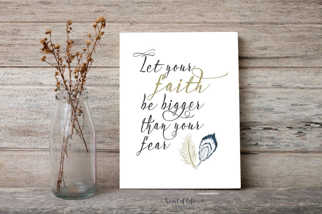 Faith Over Fear Printable Bible Verse Wall Art – Uplifting Christian ...
