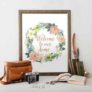Welcome Sign Printable Art Watercolor Welcome Print Welcome to - Etsy