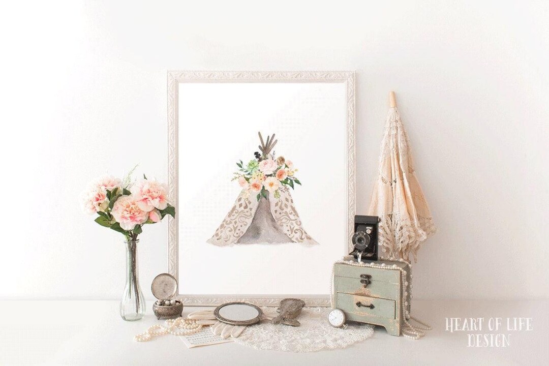 Printable Art Tee Pee Printable Art Aztec Tribal Printable Nursery Wall ...