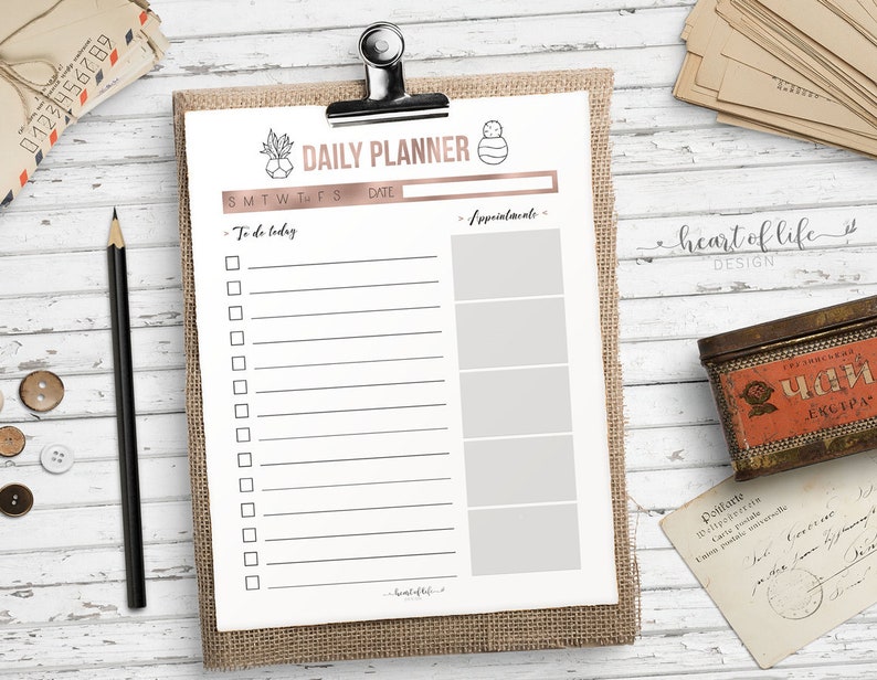 Daily Planner Printable Printable Day Planner to Do Today | Etsy