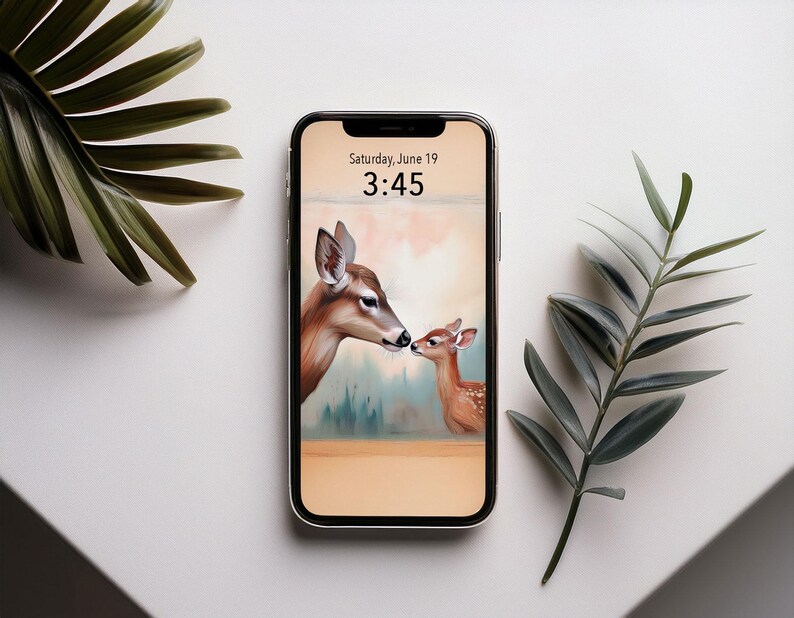 Deer Lock Screen Wallpaper – Woodland Wildlife Phone Art, Heartwarming ...