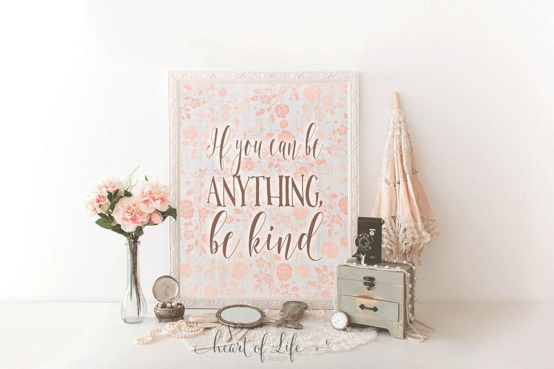 Printable Art Kindness Quote Print Coral Pink and Gray Nursery Decor If ...