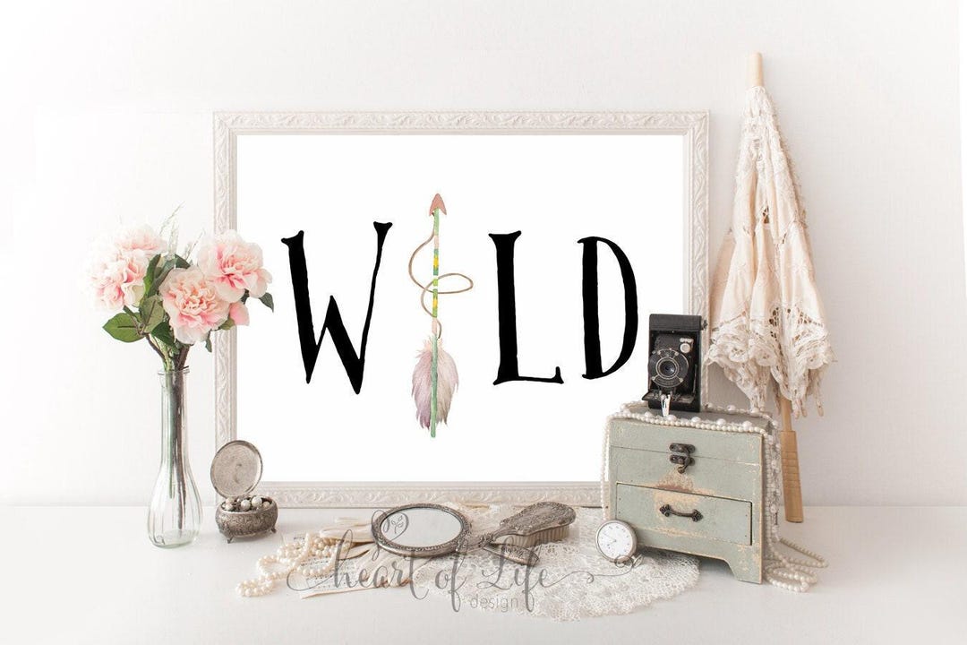 Wild Child Printable Nursery Wall Art – Colorful Arrow Quote Prints for ...