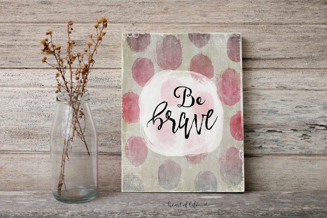 Be Brave – Printable Tribal Wall Art for Girls Room, Pink and Purple ...