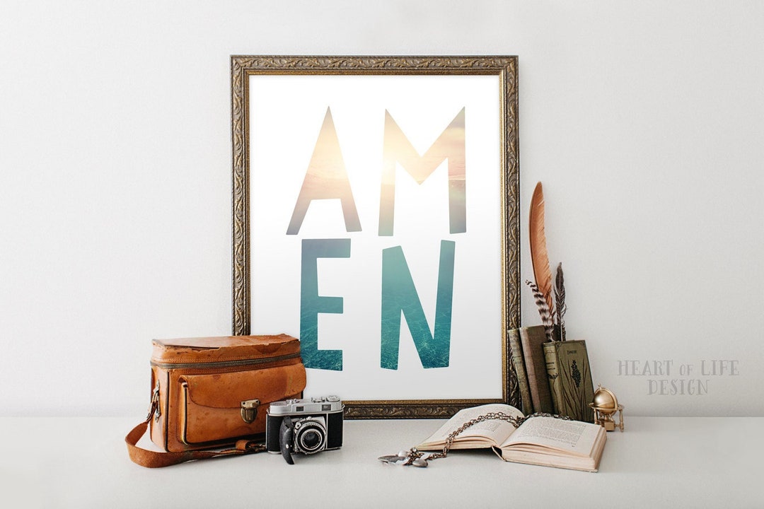 Amen Printable Bible Wall Art Instant Download Scripture Christian Wall ...