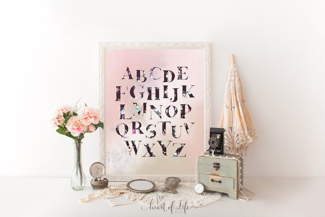 Arte imprimible Alfabeto arte impresión Vivero pared arte Alfabeto ...
