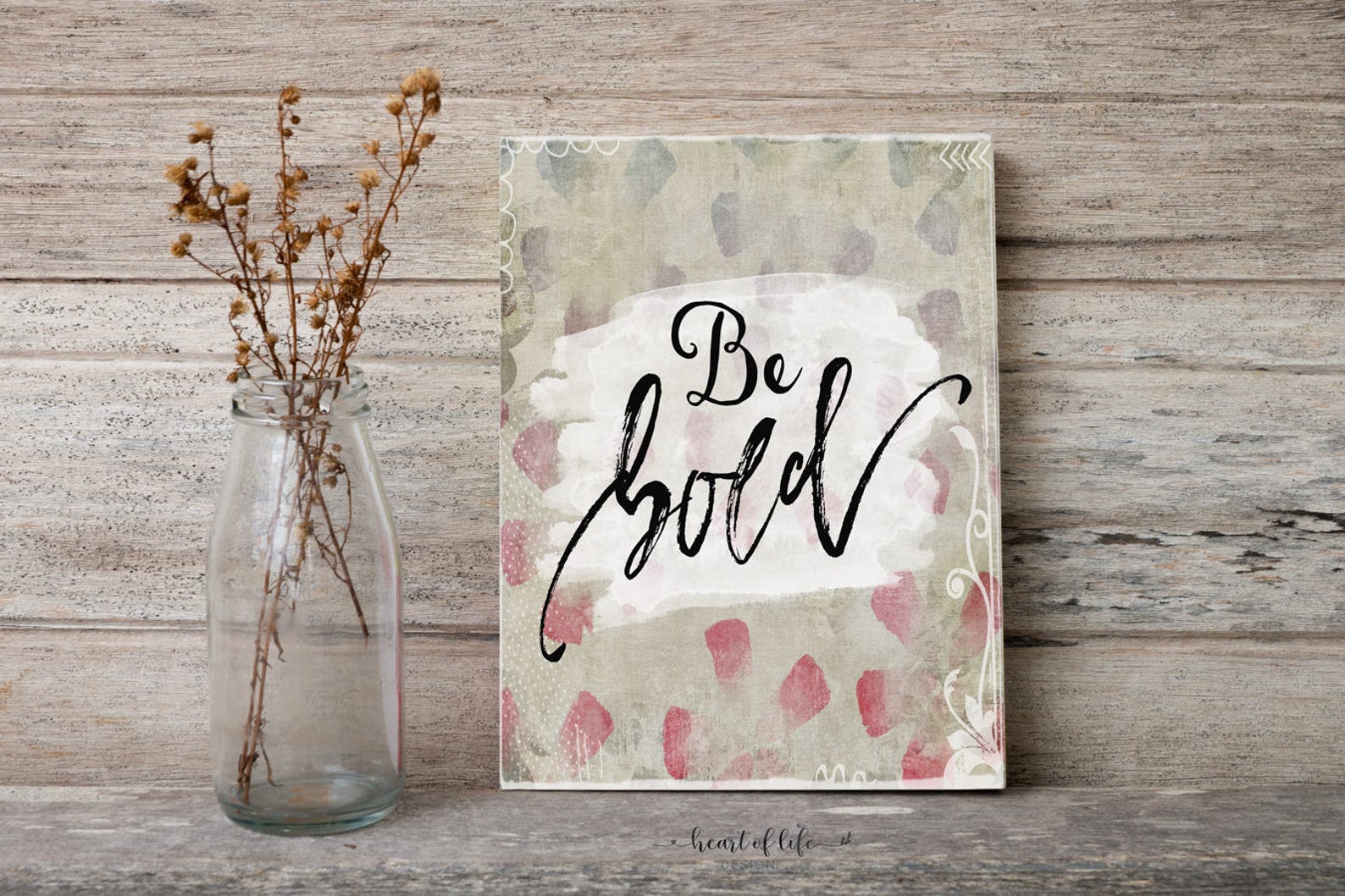 Printable Art Set of Four Prints Be Bold Be Brave Be Fearless - Etsy