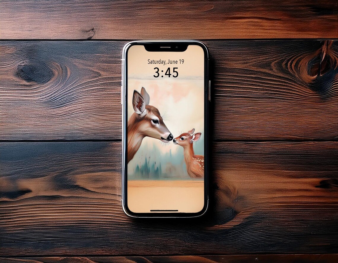 Deer Lock Screen Wallpaper – Woodland Wildlife Phone Art, Heartwarming ...