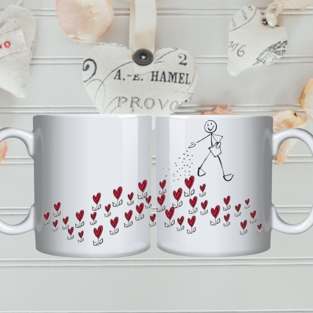 Stickman Seeding Cup Set, Couple Matching Mug Set , Funny Valentine's ...
