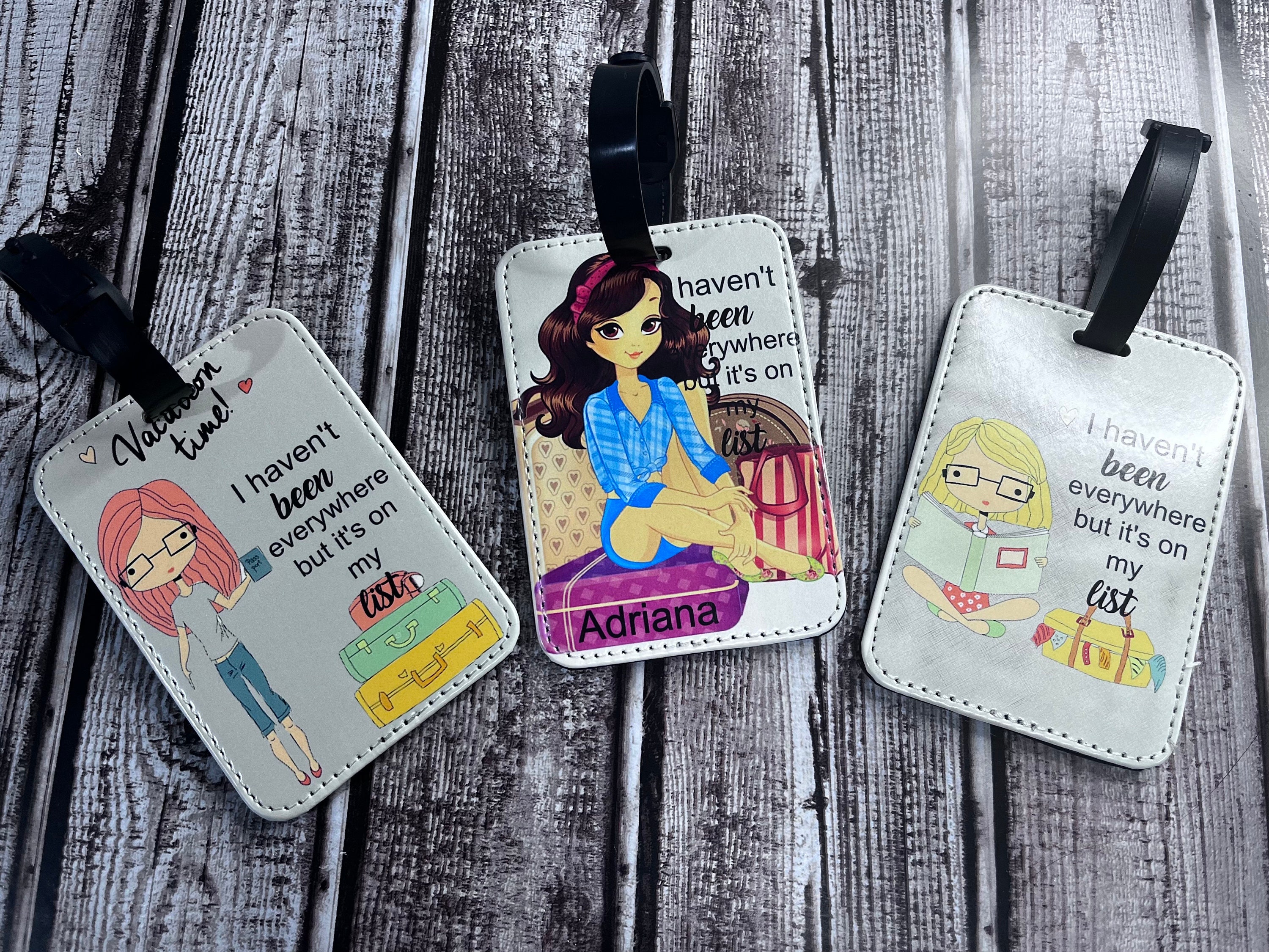 Personalized Luggage Tags, Personalized Vacation Tag, Travel Bag Tag, Backpack Tag, Girls Trip ...