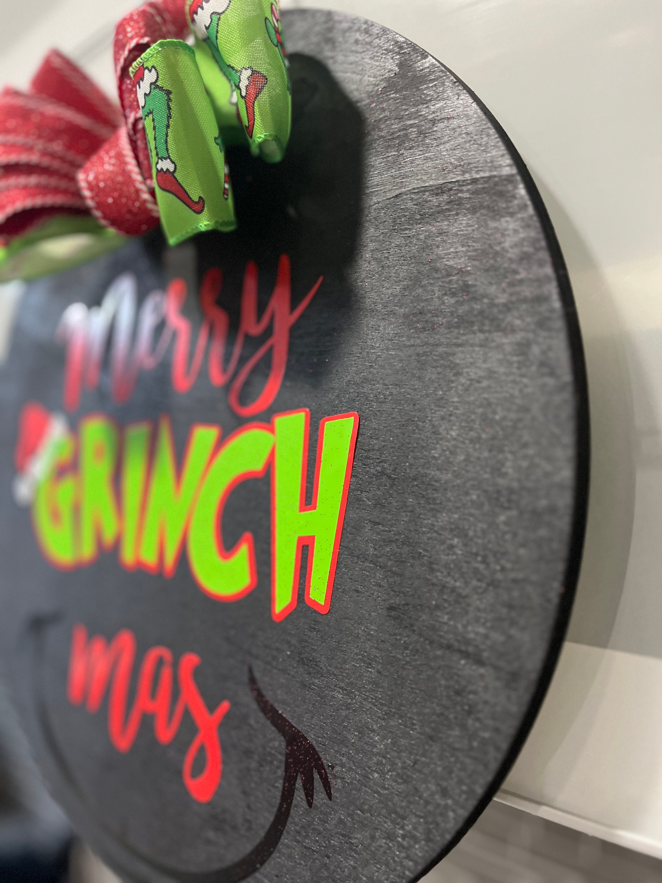 Merry Grinchmas Door Sign Grinch Themed Door Sign Christmas Door Sign ...