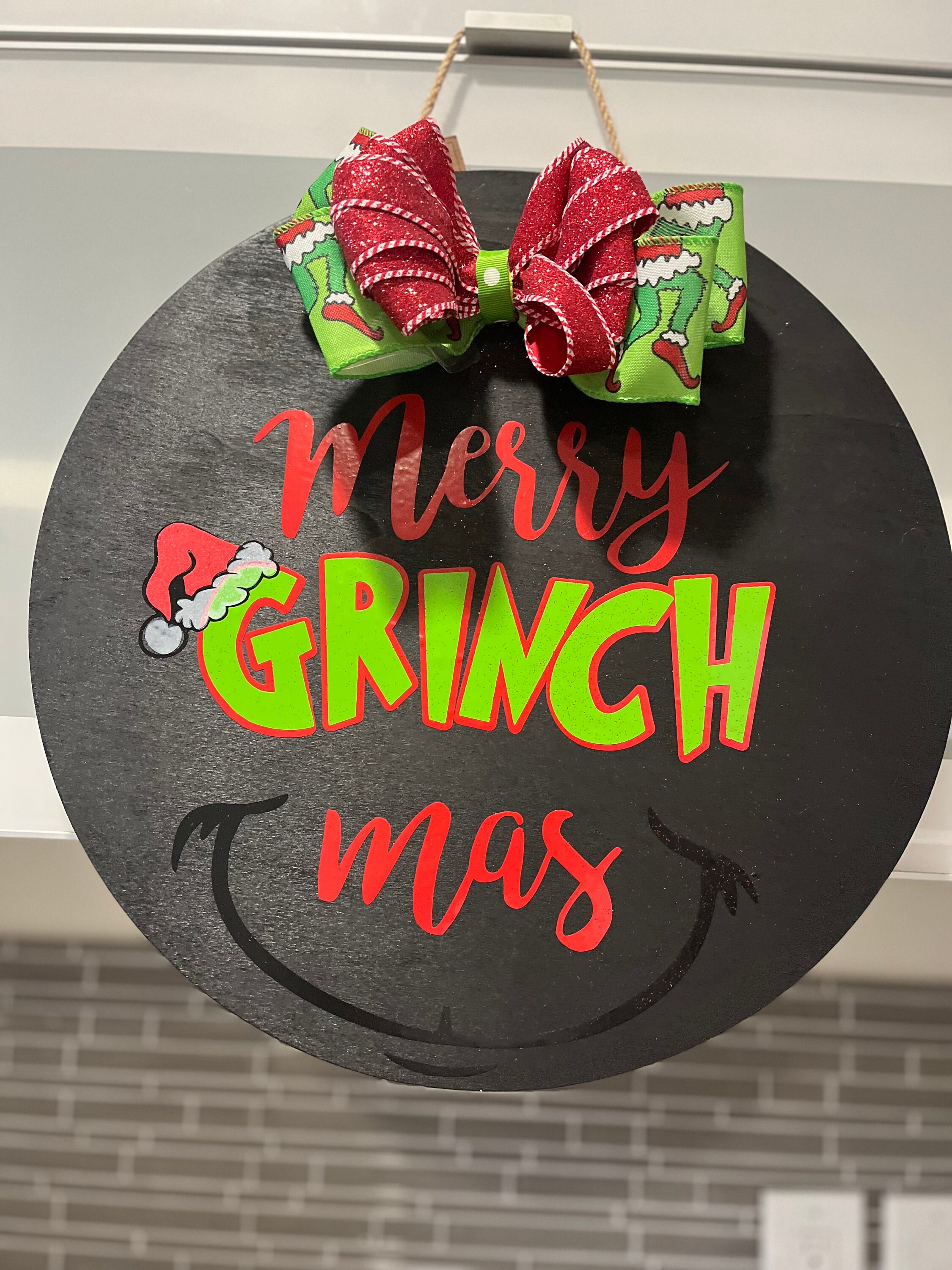 Merry Grinchmas Door Sign Grinch Themed Door Sign Christmas Door Sign ...