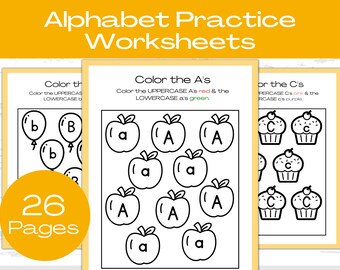 26 Printable ABC Tracing, Coloring Worksheets Preschool Kindergarten ...