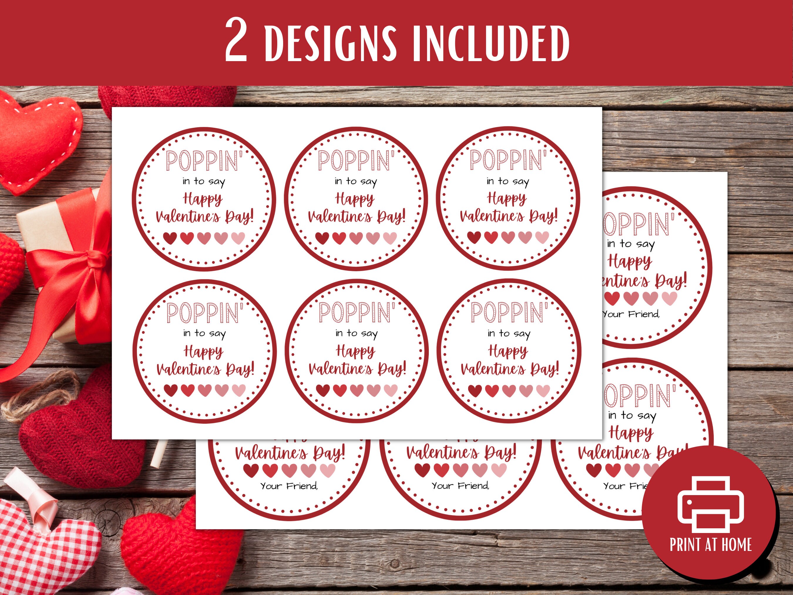 POP IT VALENTINE Tags Pop It Tags Pop It Valentine's Day - Etsy