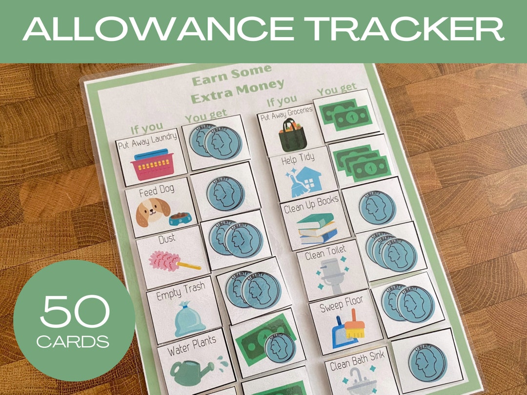 PRINTABLE ALLOWANCE TRACKER, Earn Extra Money Chart, Kid's Chore Chart ...