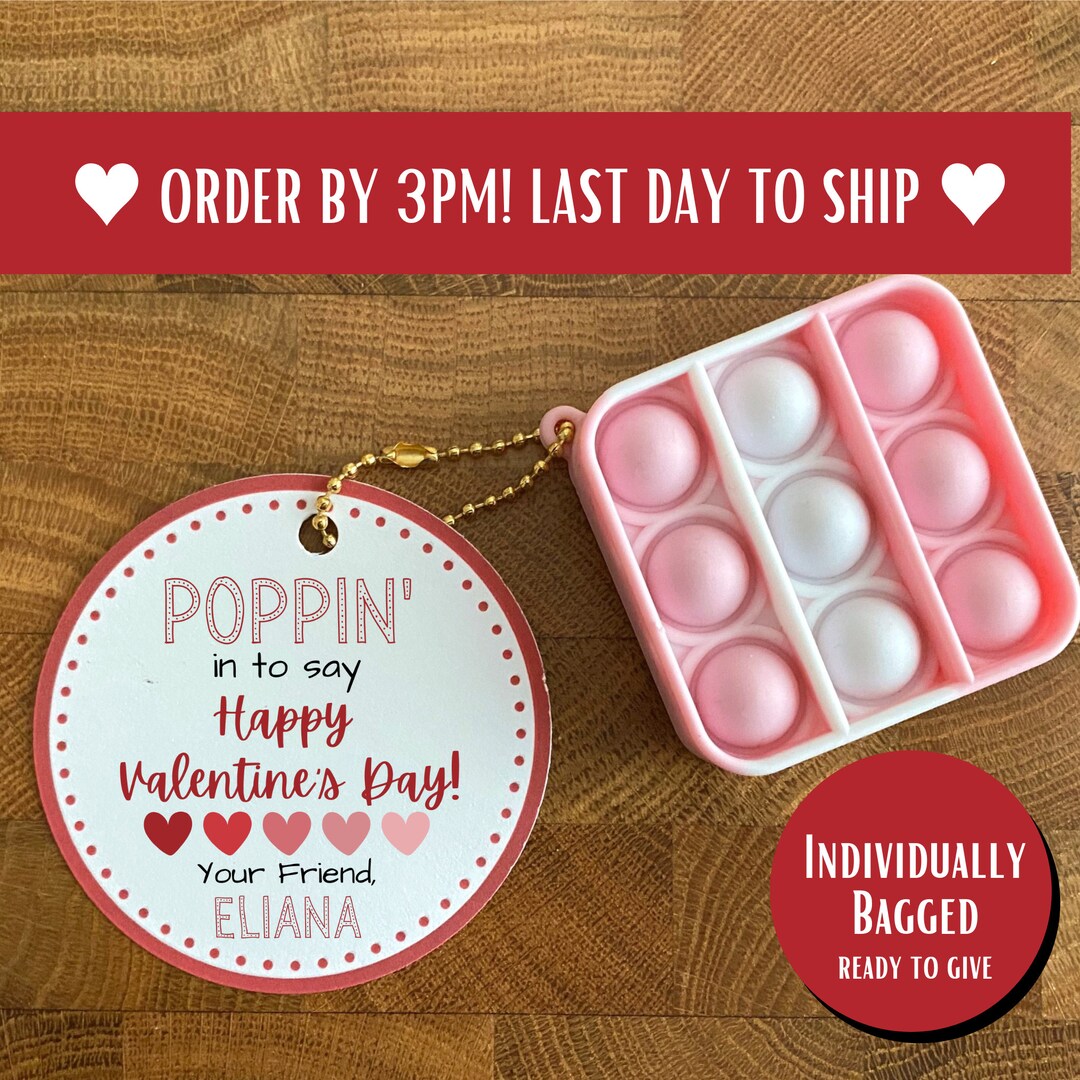 CUSTOM POP IT Valentine Tags, Pop It Tags, Personalized Valentine's Day ...