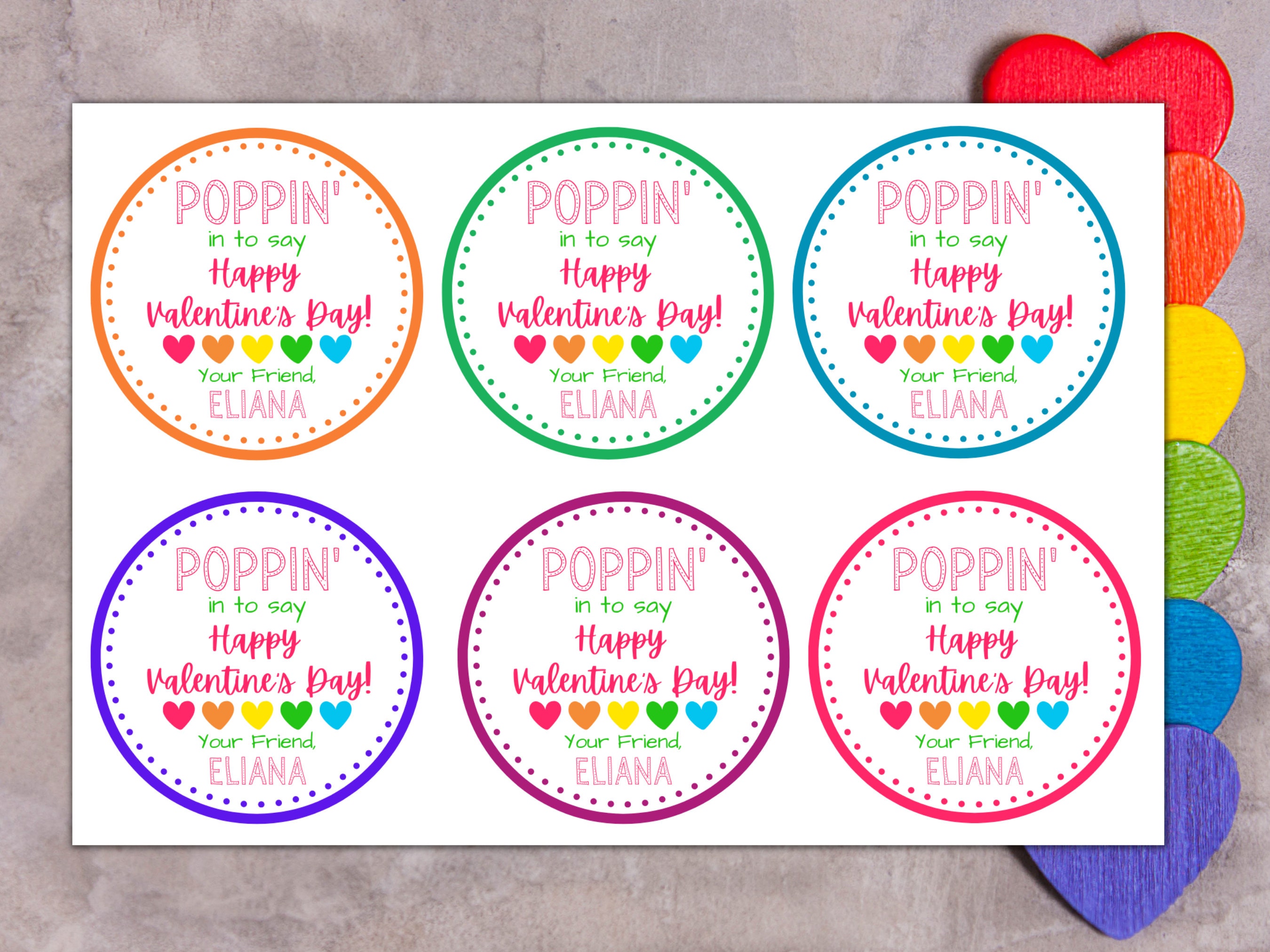 CUSTOM POP IT Valentine Tags Pop It Tags Personalized - Etsy