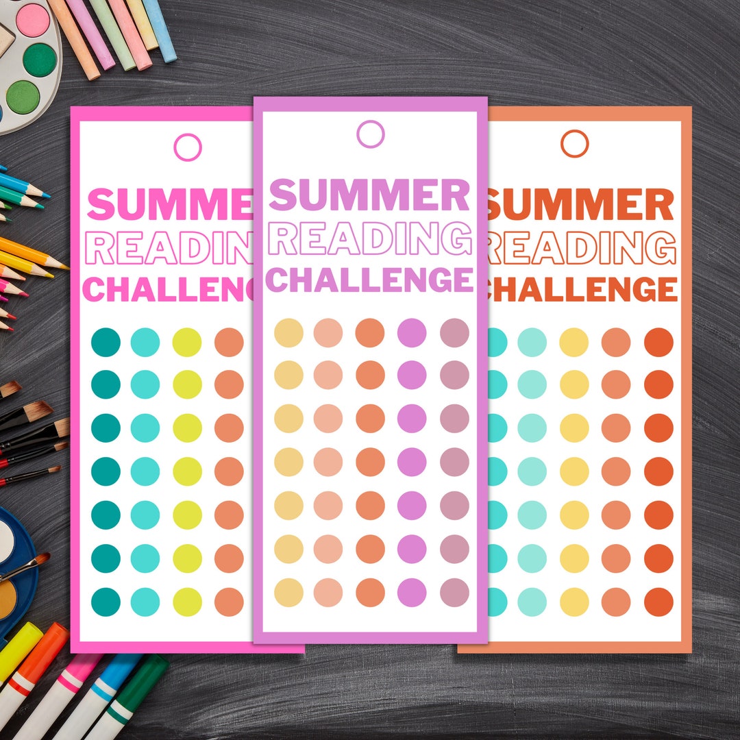 Summer Reading Challenge Tracker Bookmark, Kids Printable (digital ...