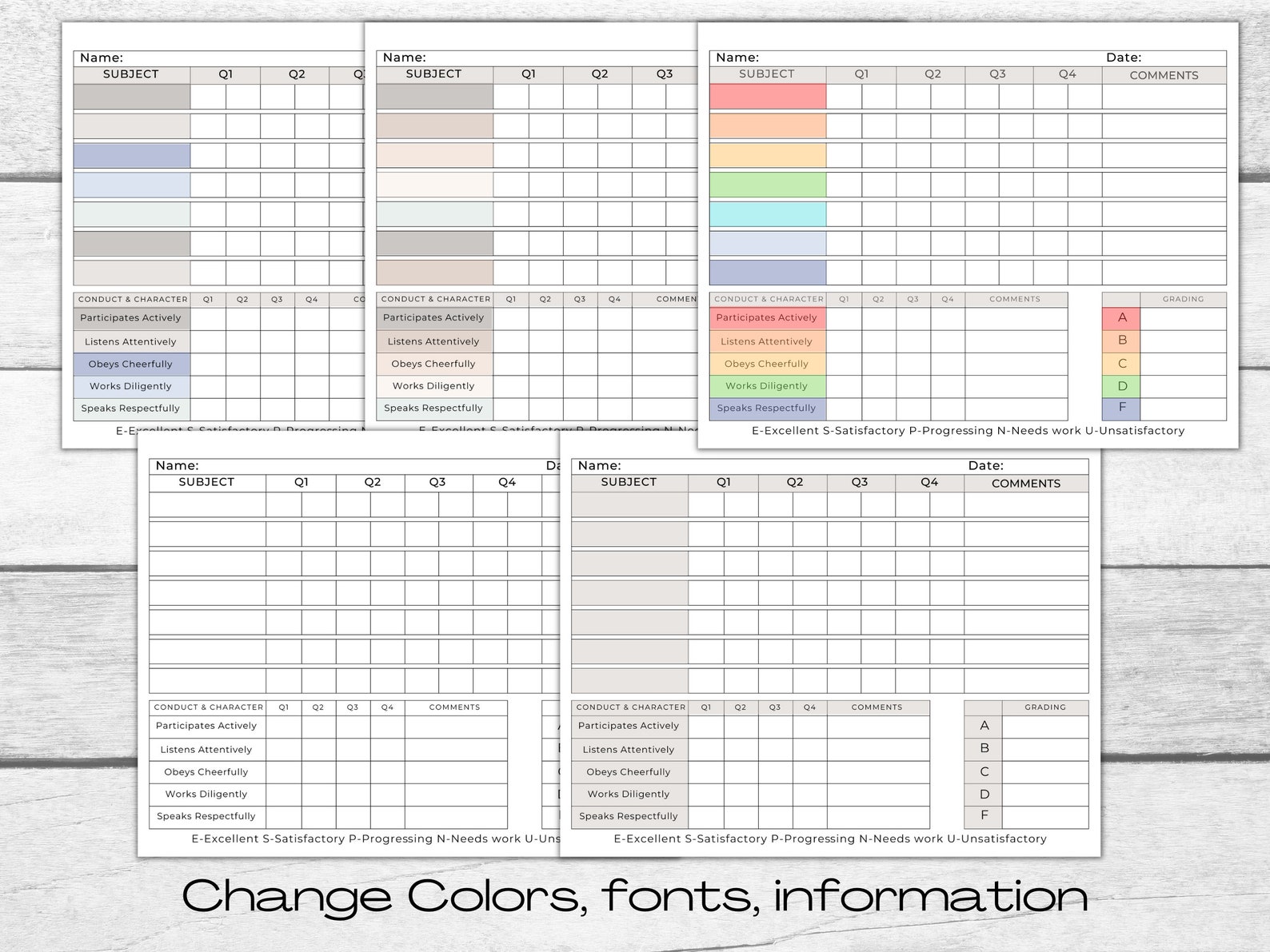 Editable Homeschool Report Card Template: Printable Progress Report ...