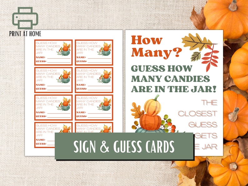 GUESS HOW MANY Candies Game, Printable Fall Games, Fall Guess How Many ...