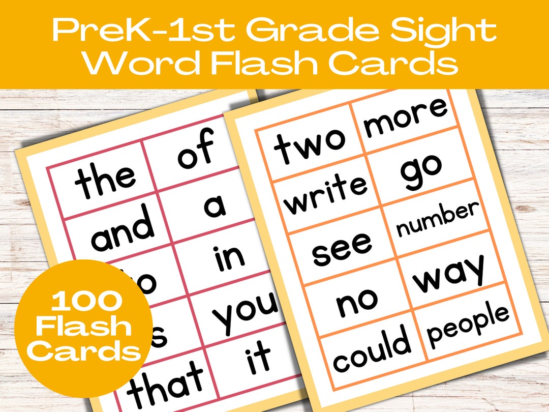 PRINTABLE SIGHT WORDS Fry's First Hundred Sight Word - Etsy