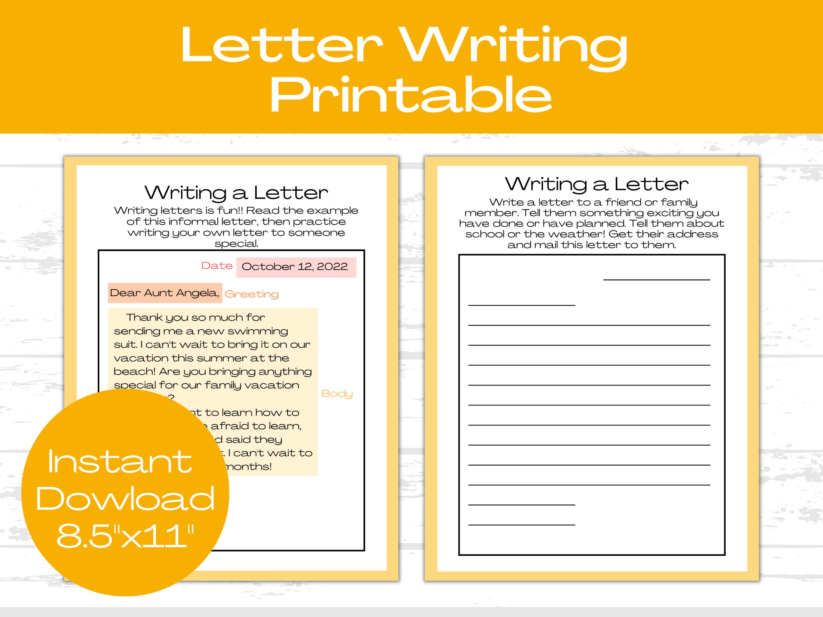 Printable Letter Writing Format