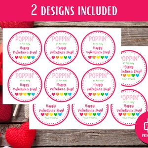 Rainbow POP IT VALENTINE Tags, Pop It Tags, Pop It Valentine's Day ...