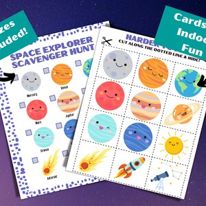 SPACE SCAVENGER HUNT, Space Kids Activity, Printable Space Activities ...