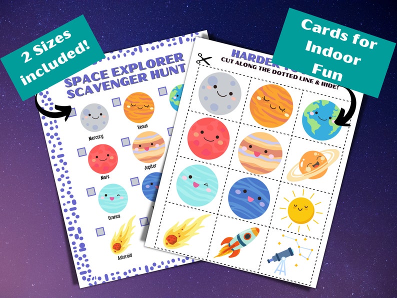 SPACE SCAVENGER HUNT Space Kids Activity Printable Space - Etsy